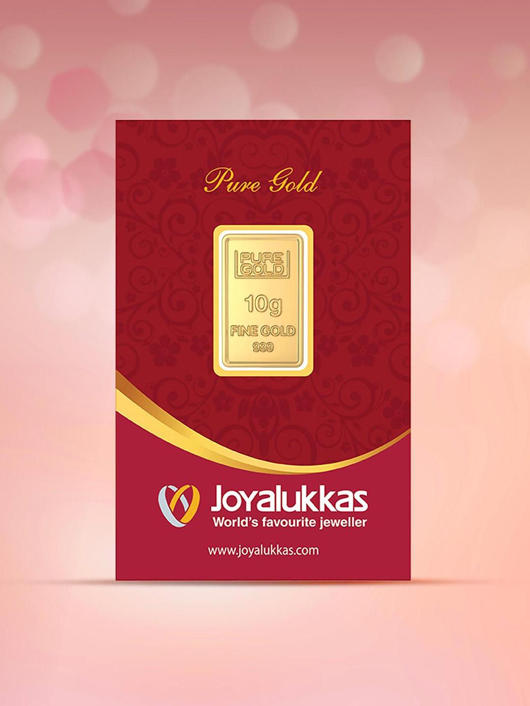Buy Joyalukkas Pack Of 2 24 KT 999 Purity Floral Gold Bar Combo 10 G ...