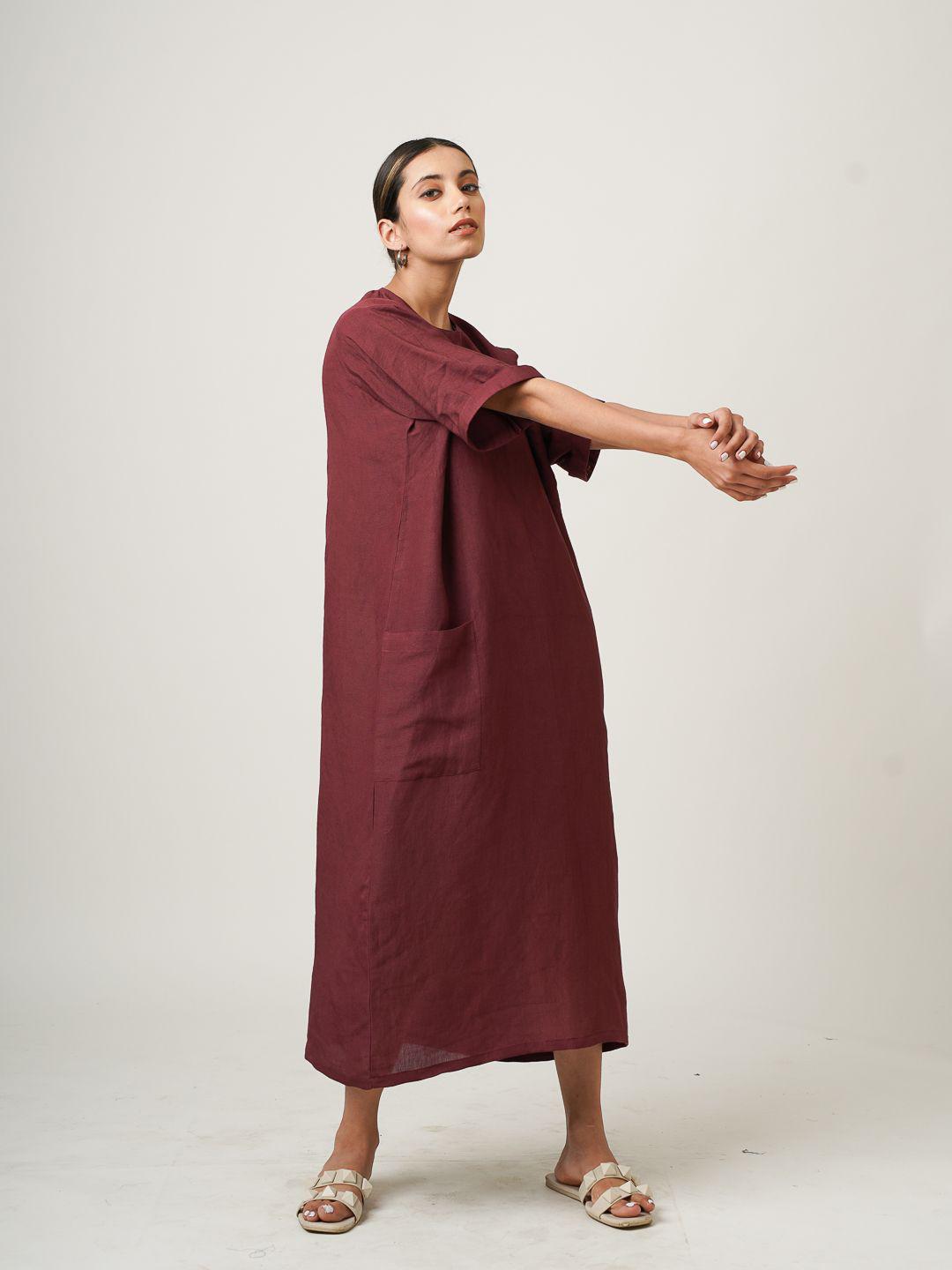 Buy Tailor Didi Women Extended Sleeves A Line Midi Dress - Dresses for ...