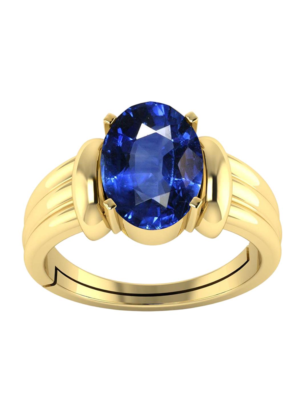 Buy RSPR 9.25 Ratti 8.72 Carat Neelam Ring Blue Sapphire Stone Studded ...