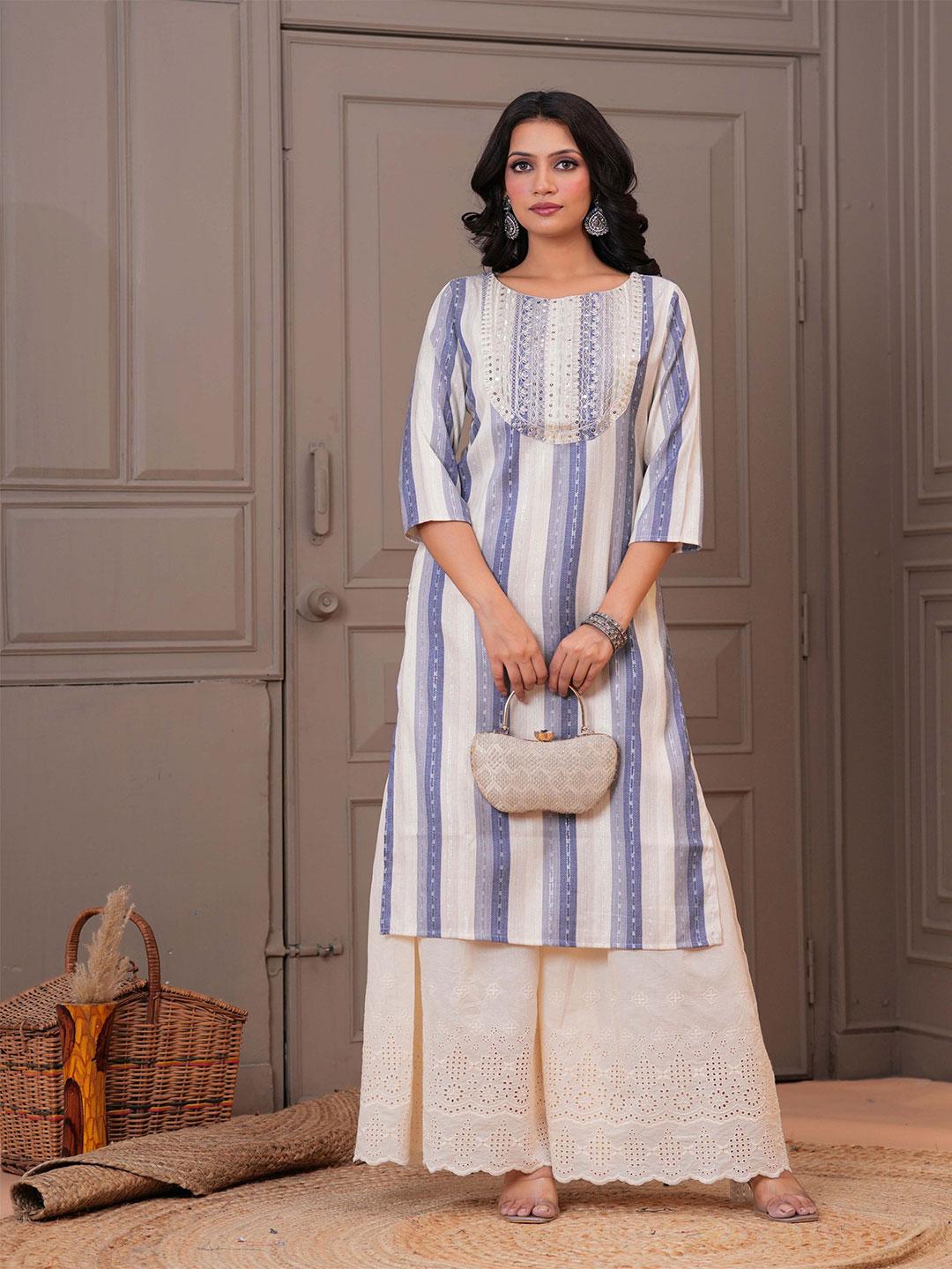Buy Karaveera Women Embroidered Sequinned Quirky Kurta - Kurtas for ...
