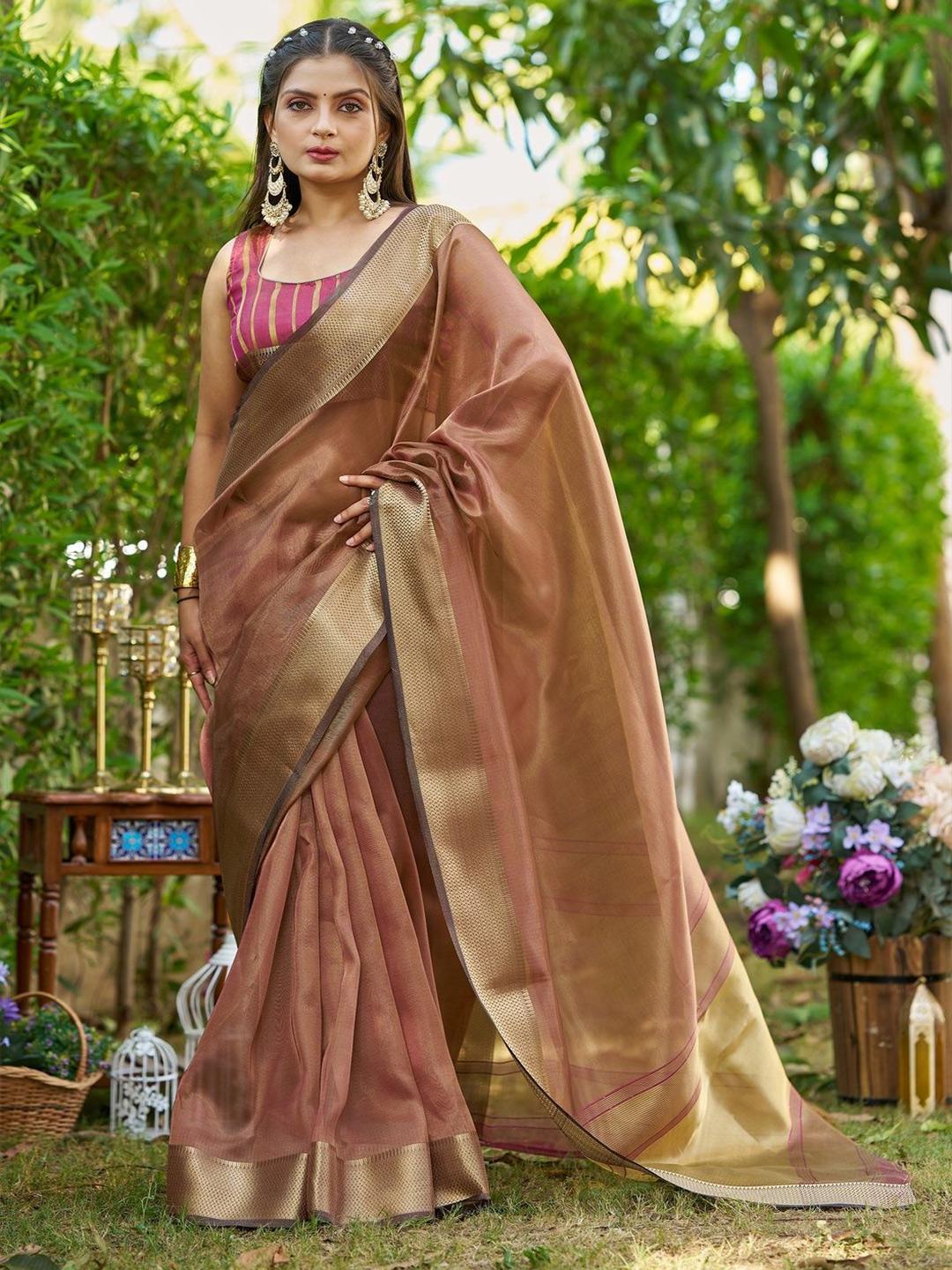 Buy MySilkLove Swim Green Tissue Woven Saree - Sarees for Women ...