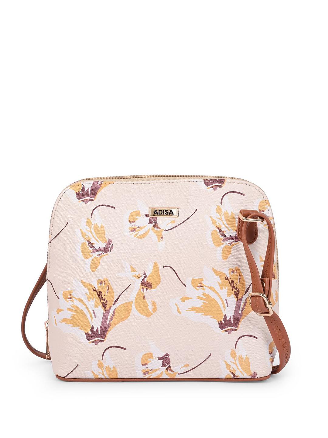 Buy ADISA Floral Printed Structured Sling Bag - Handbags for Women ...