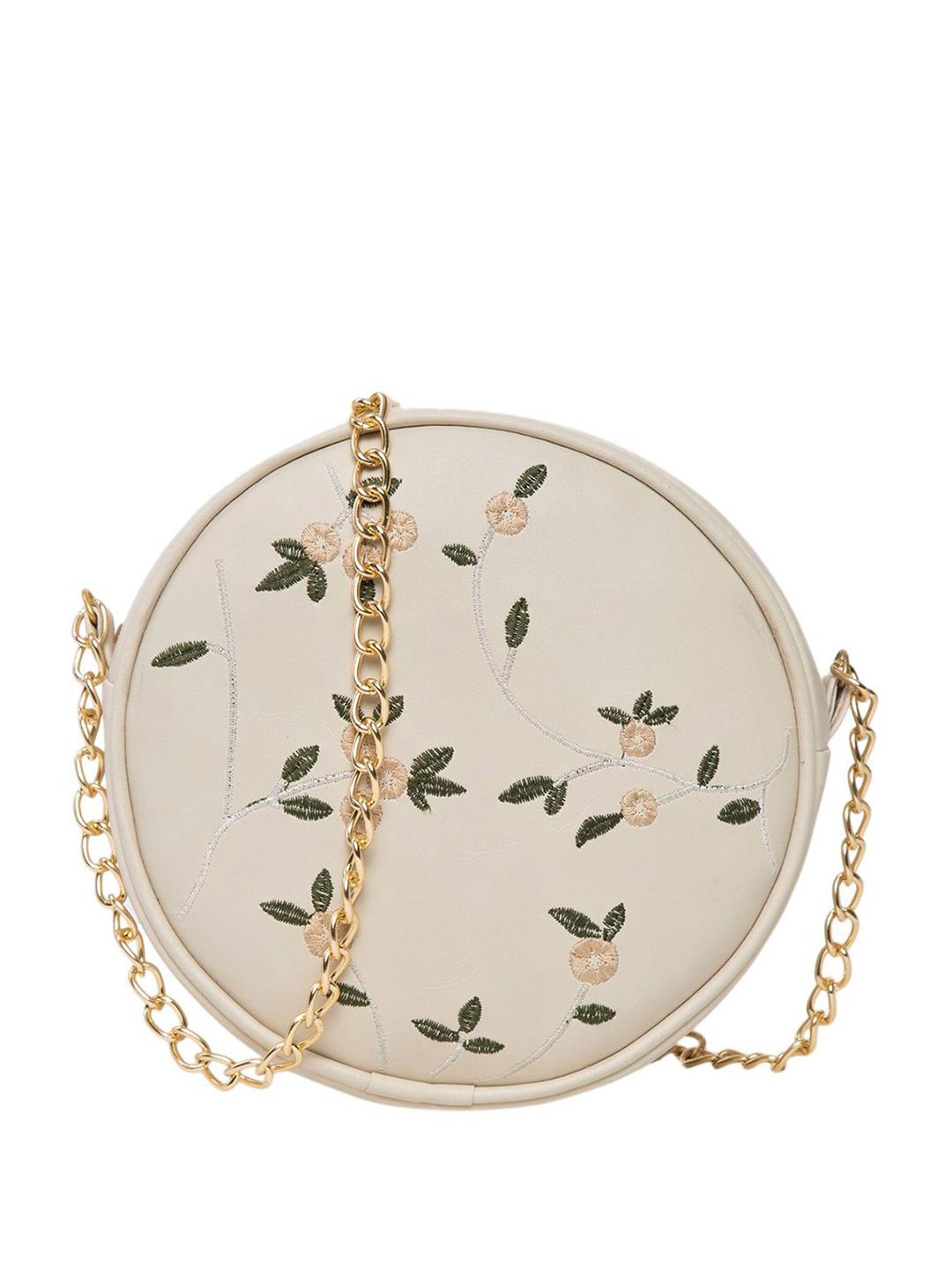 Buy ADISA Floral Embroidered Half Moon Sling Bag - Handbags for Women ...