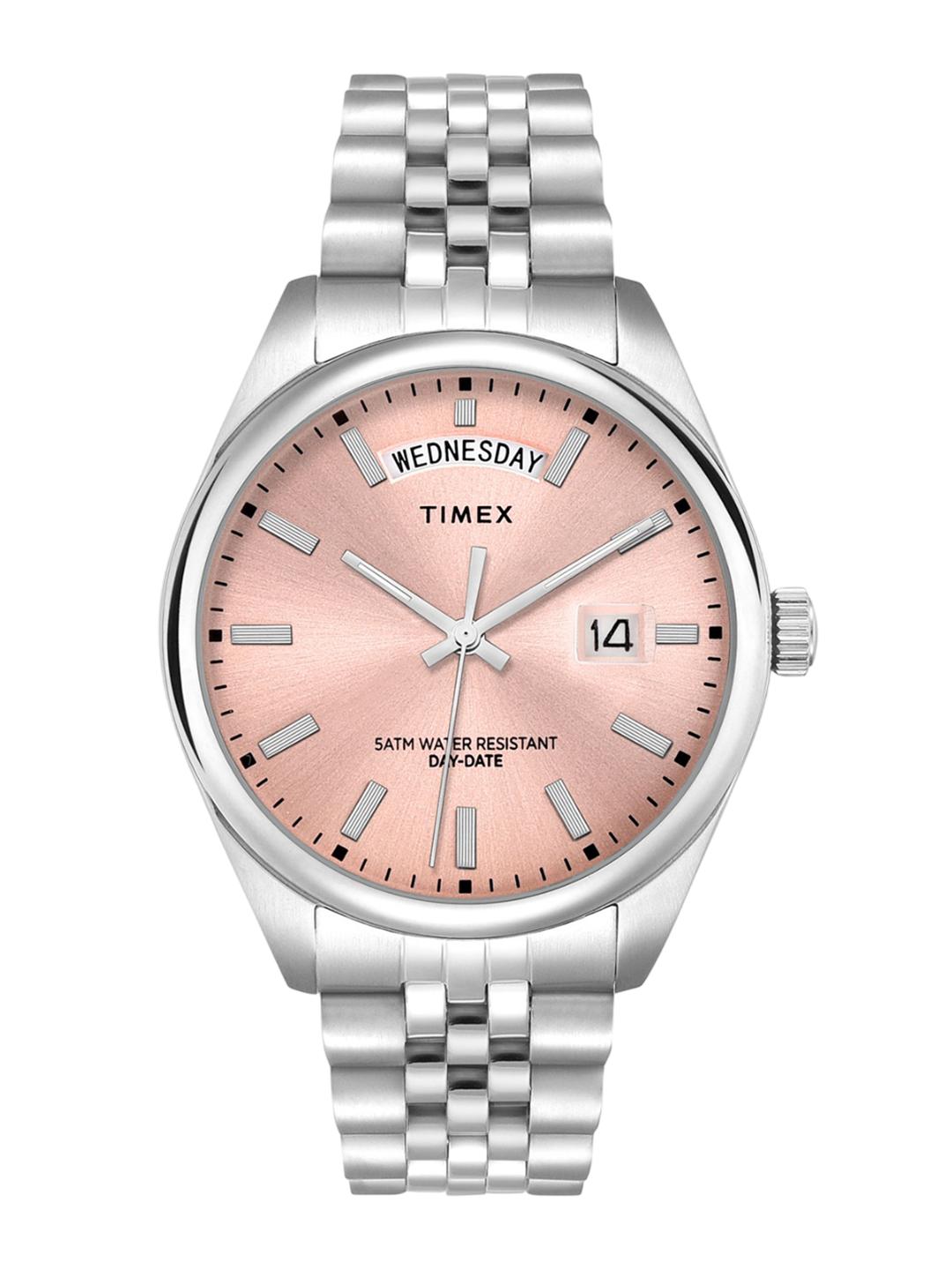 Buy Timex Men Dial & Stainless Steel Straps Analogue Date Aperture ...