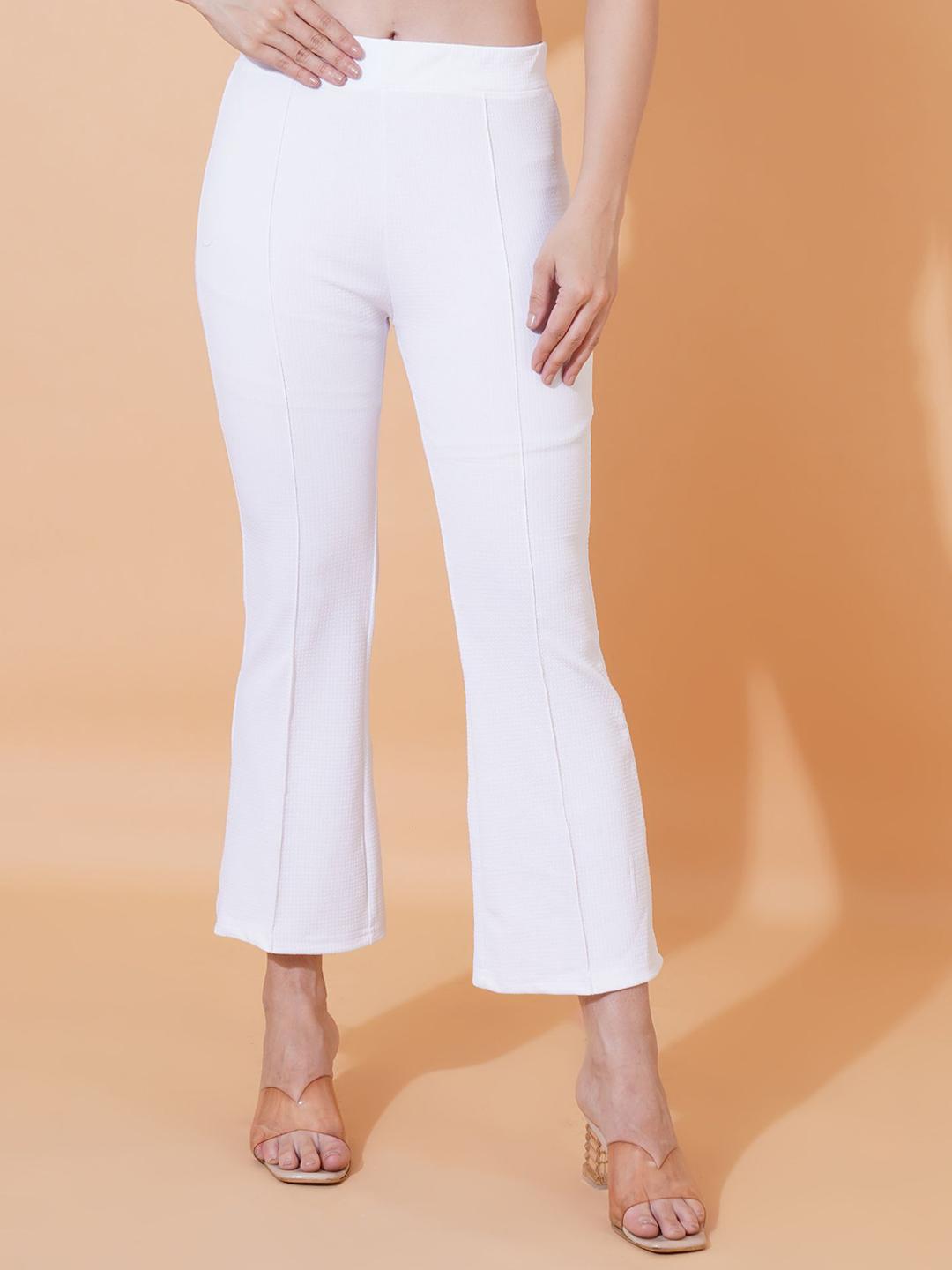 Buy Kintu Parantu Women Mid Rise Non Iron Trousers - Trousers for Women ...