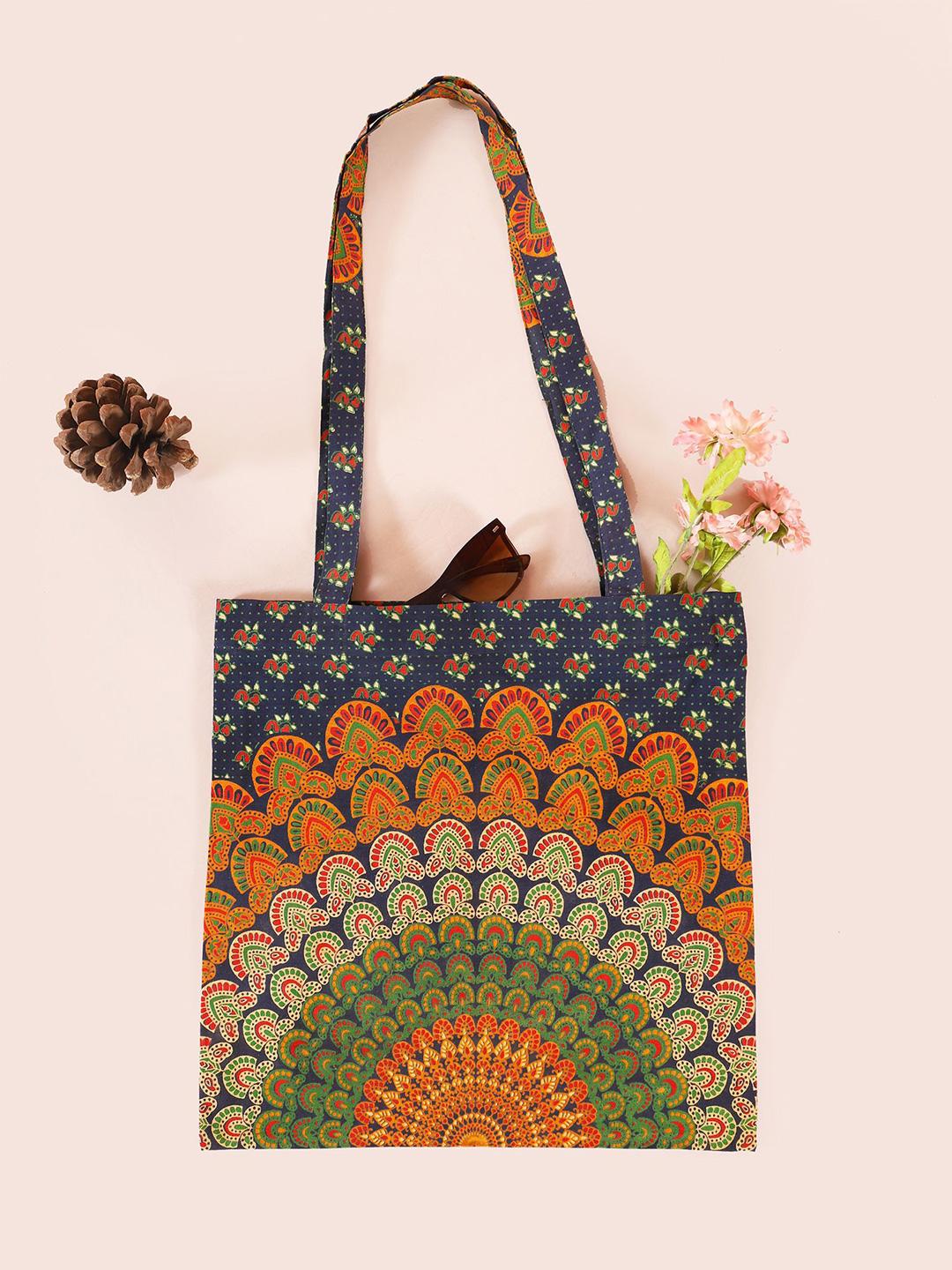 Buy HANDICRAFT PALACE Ethnic Motifs Printed Shopper Tote Bag - Handbags ...