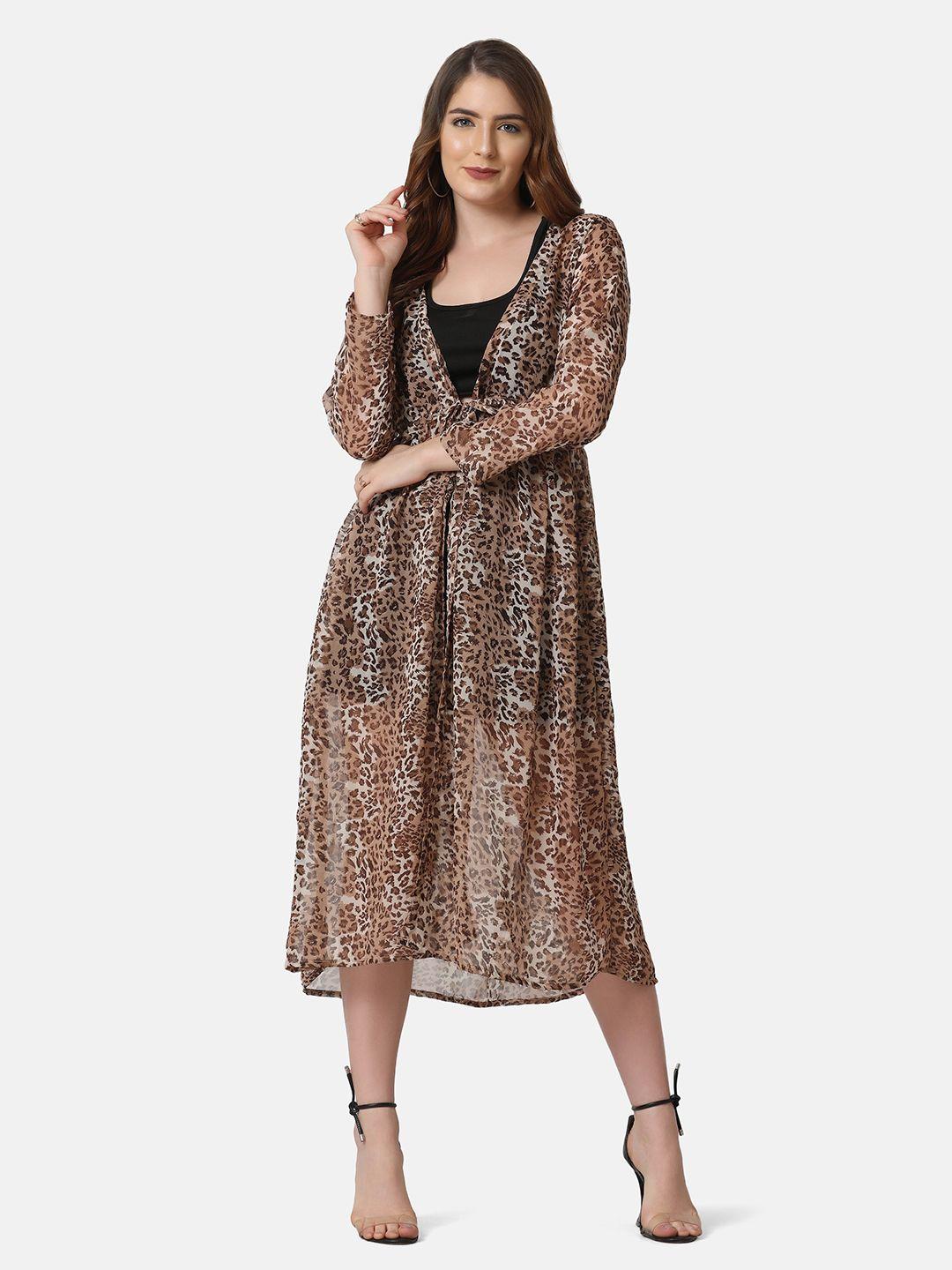 Buy DIMPY GARMENTS Animal Printed Longline Shrug - Shrug for Women ...