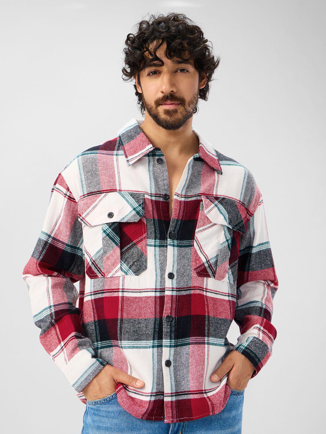 Buy The Souled Store Men Windowpane Checks Checked Oversized Casual ...