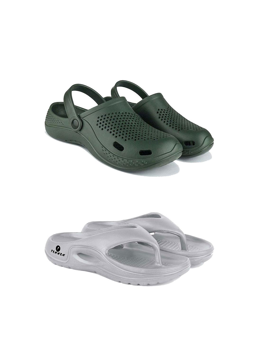 Buy PENNEN Men Pack Of 2 Clogs & Sliders - Flip Flops for Men 33983464 ...