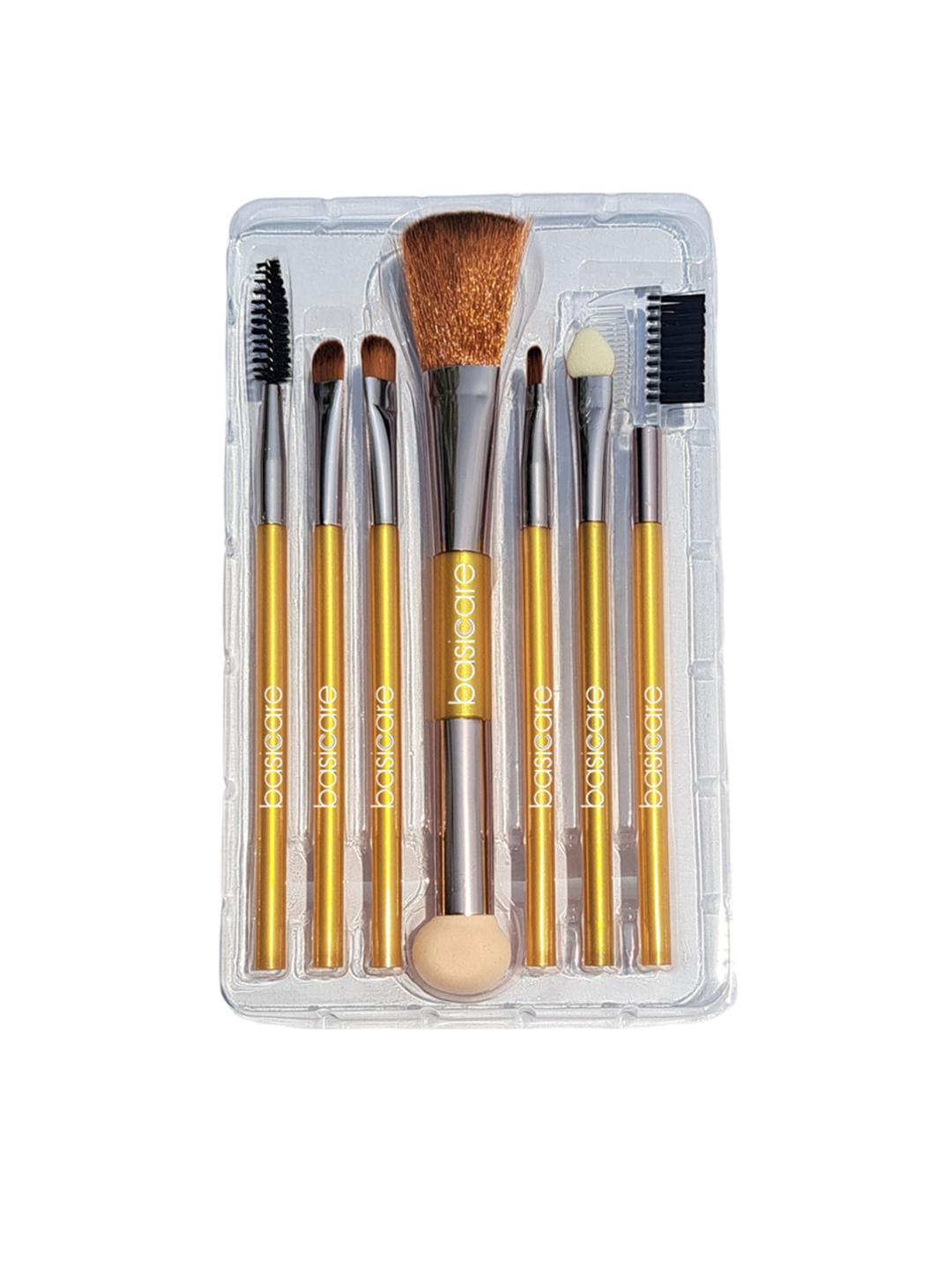 Buy Basicare Set Of 7 Premium Soft Bristles Makeup Brush Set Yellow ...