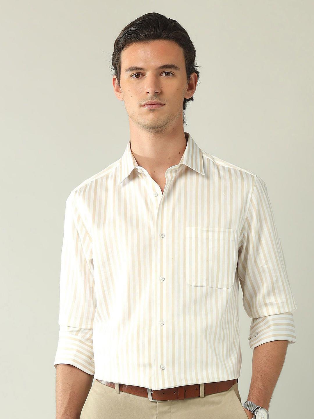 Buy AD By Arvind Regular Fit Striped Shirt - Shirts for Men 34002446 ...