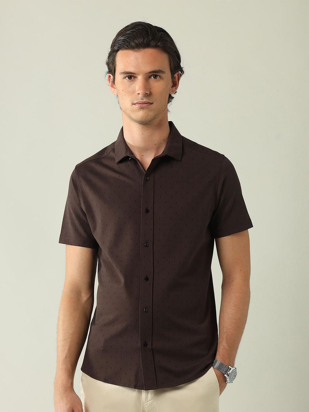 Buy AD By Arvind Slim Fit Printed Casual Knit Shirt - Shirts for Men ...