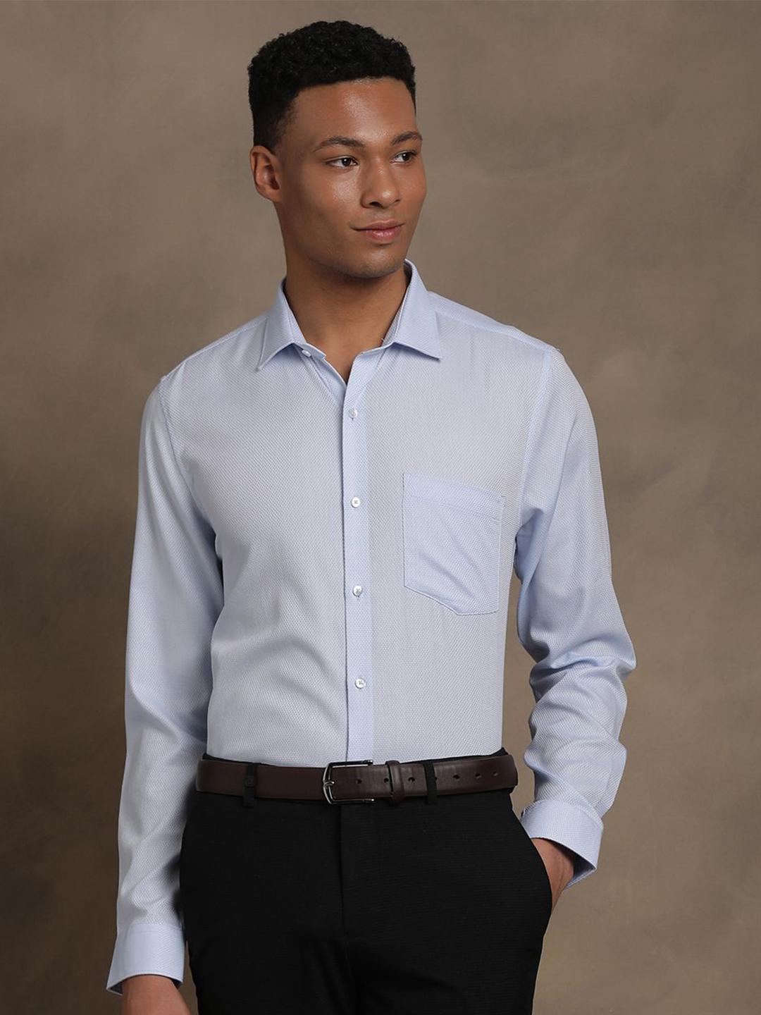 Buy Turtle Classic Micro Ditsy Self Design Pure Cotton Formal Opaque ...