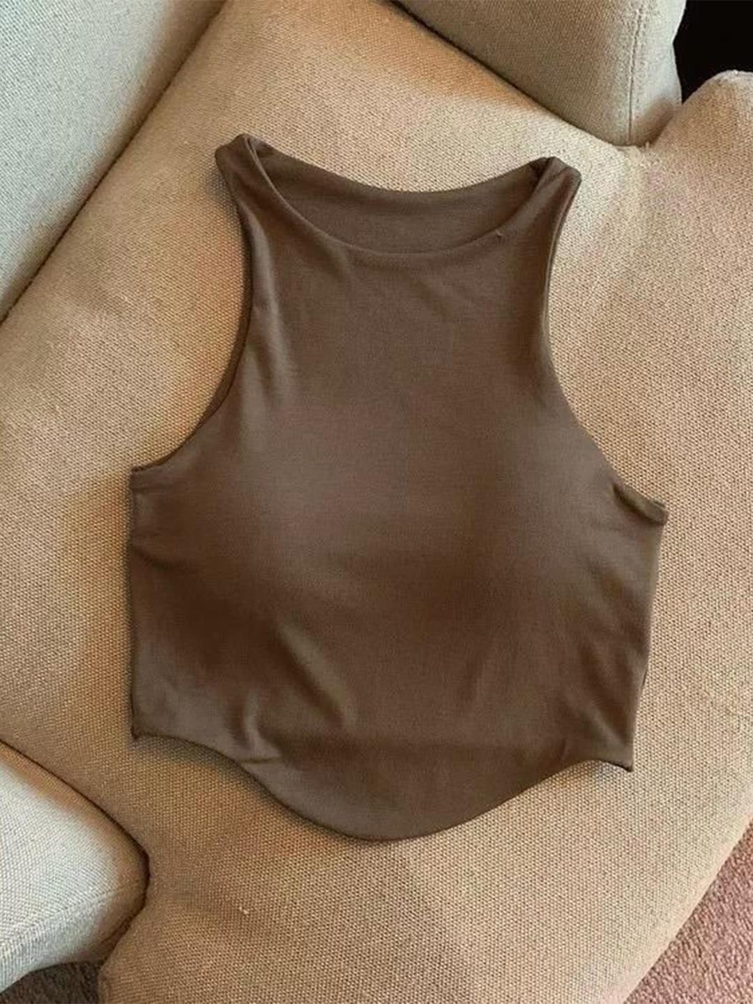 Buy Miss Mosa By Akanksha Cotton Zia Tank Top With Inbuilt Bra - Tops ...