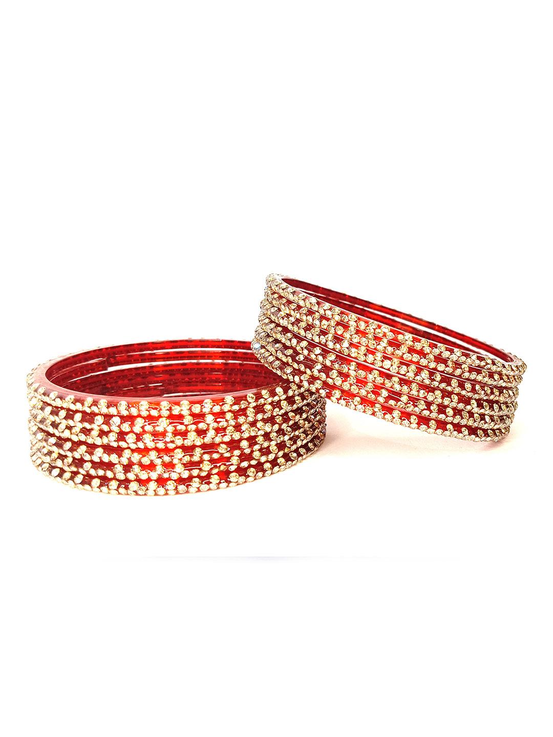 Buy KOTTIAR CREATIONS Set Of 12 Stone Studded Bangles - Bangle for ...