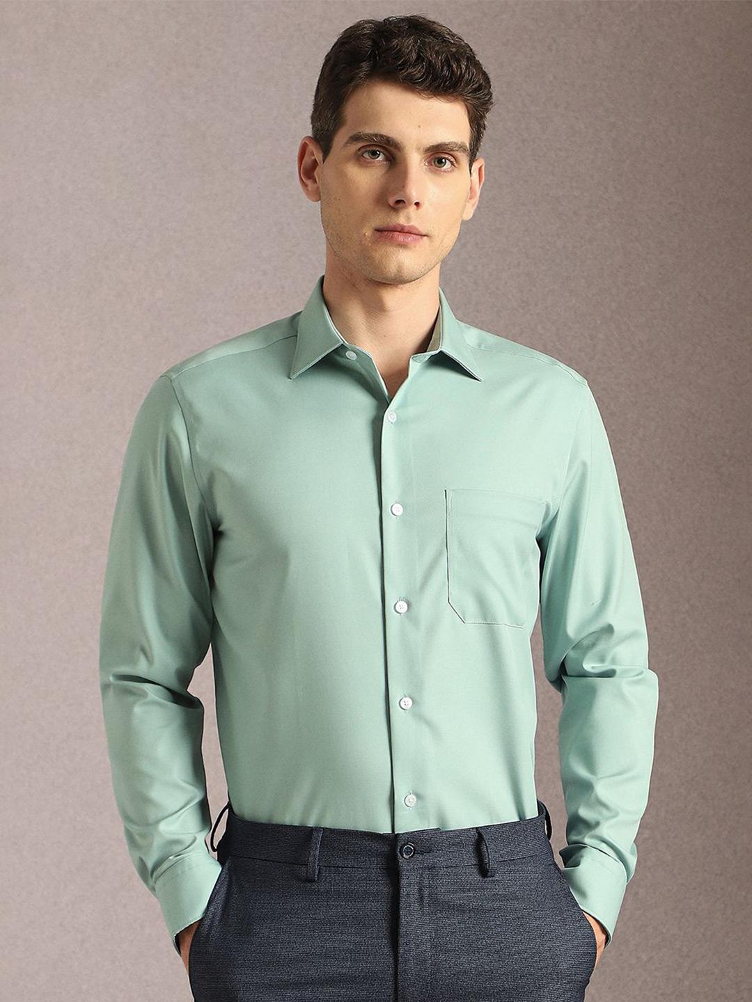 Buy Louis Philippe Spread Collar Full Sleeves Cotton Formal Shirt ...