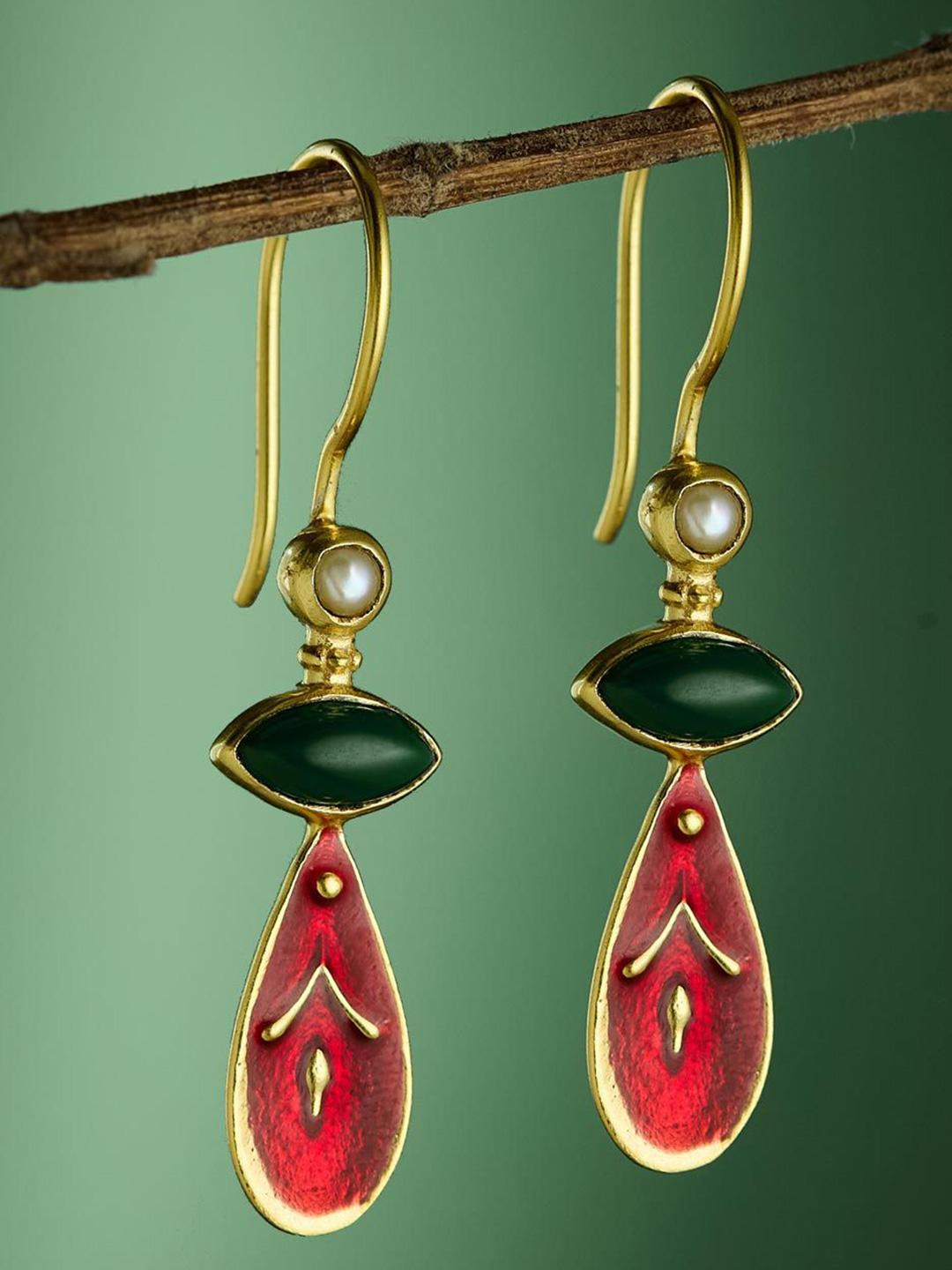 Buy Fabindia Silver Gold Plated Artificial Stones Studded & Beaded ...