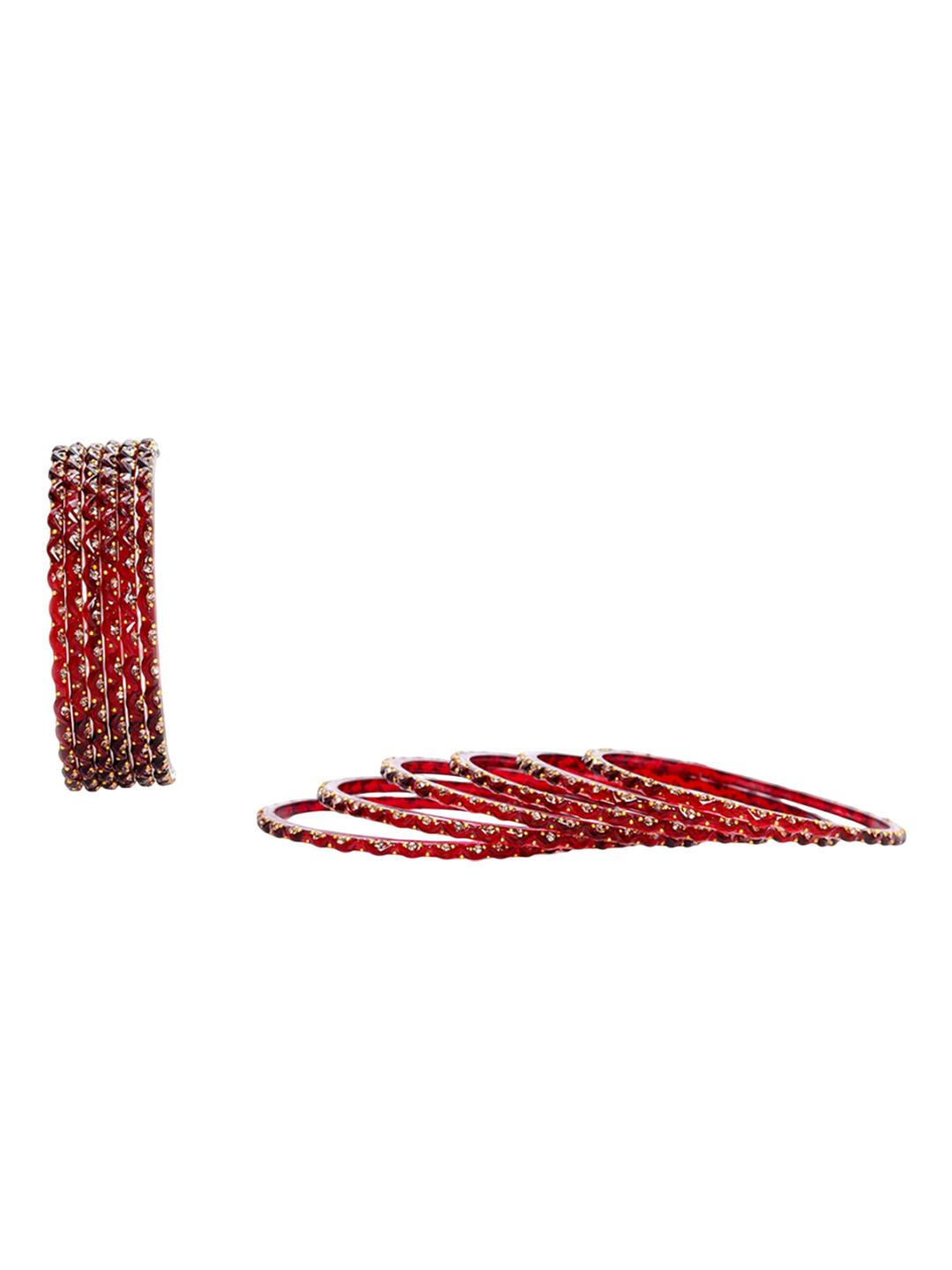 Buy KOTTIAR CREATIONS Set Of 12 Crystal Studded Bangles - Bangle for ...