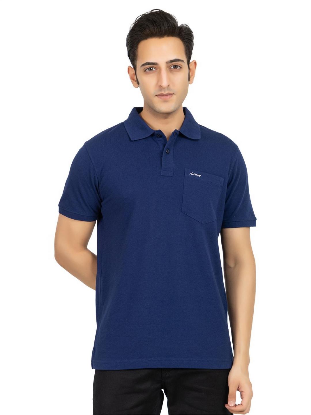 Buy Antiloop Men Polo Collar Pockets Cotton T Shirt - Tshirts for Men ...