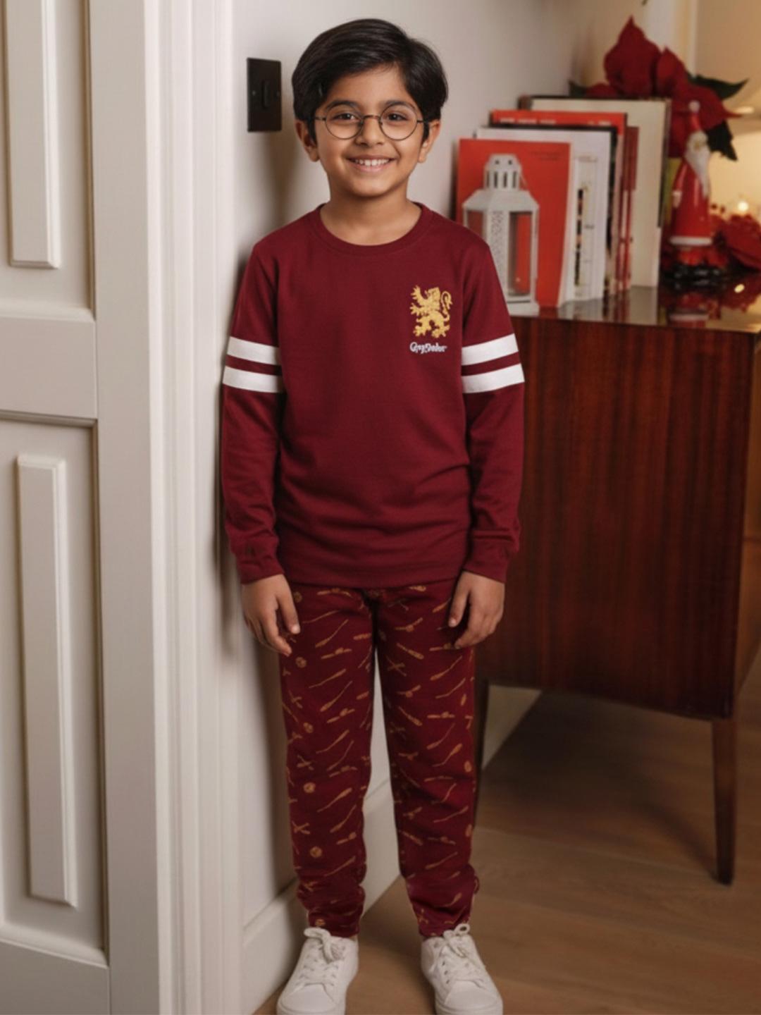 Buy Nap Chief Kids Unisex Harry Potter Printed Pure Cotton Night Suit ...