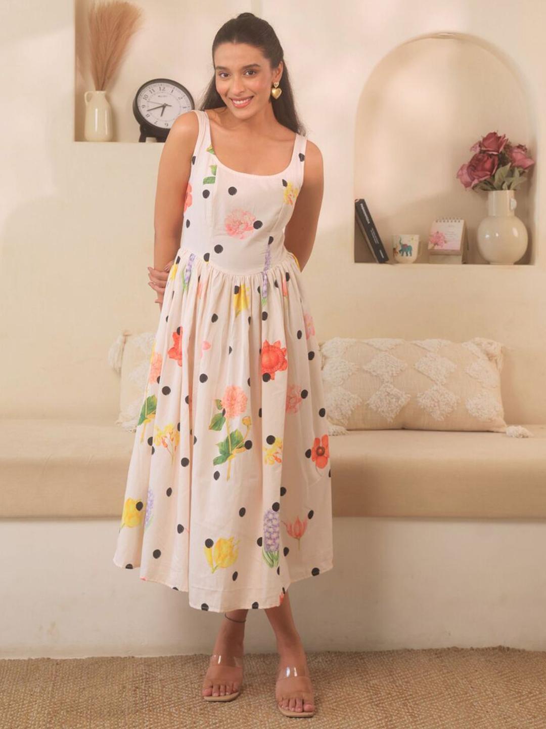 Buy Beyond Tara Floral Print Fit & Flare Midi Dress - Dresses for Women ...