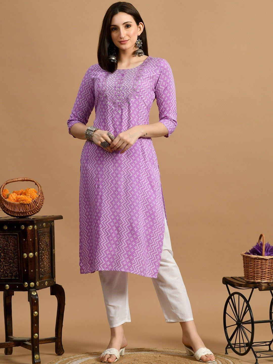 Buy MISAYL Women Floral Printed Floral Kurta - Kurtas for Women ...