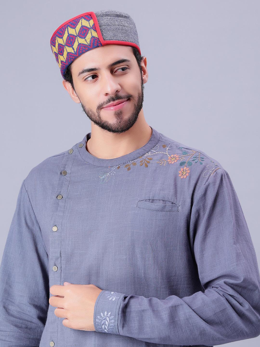 Buy Bharatasya Men Self Design Acrylic Himachali Cap - Caps for Men ...