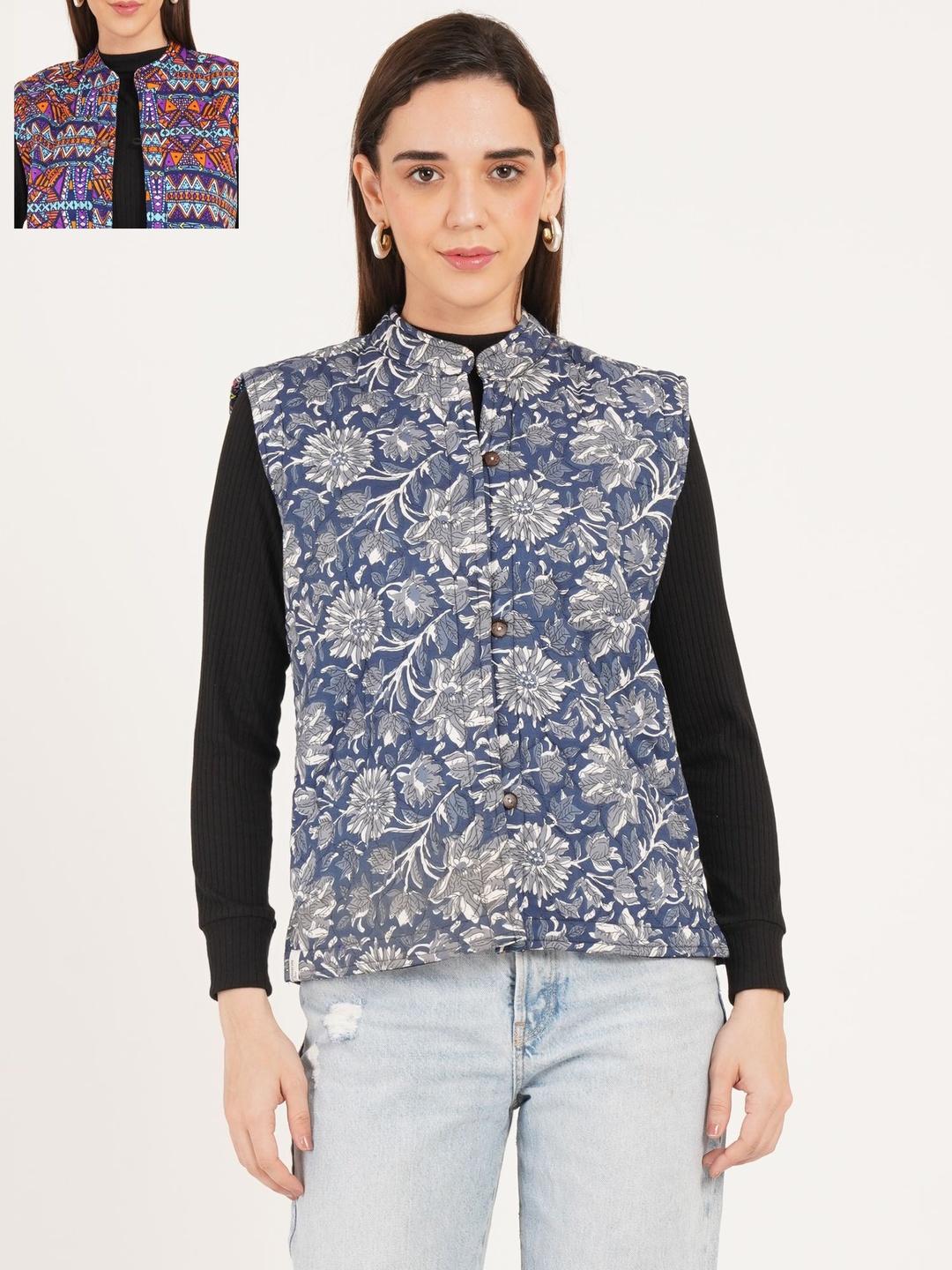 Buy IX IMPRESSION Women Floral Reversible Quilted Jacket - Jackets for ...