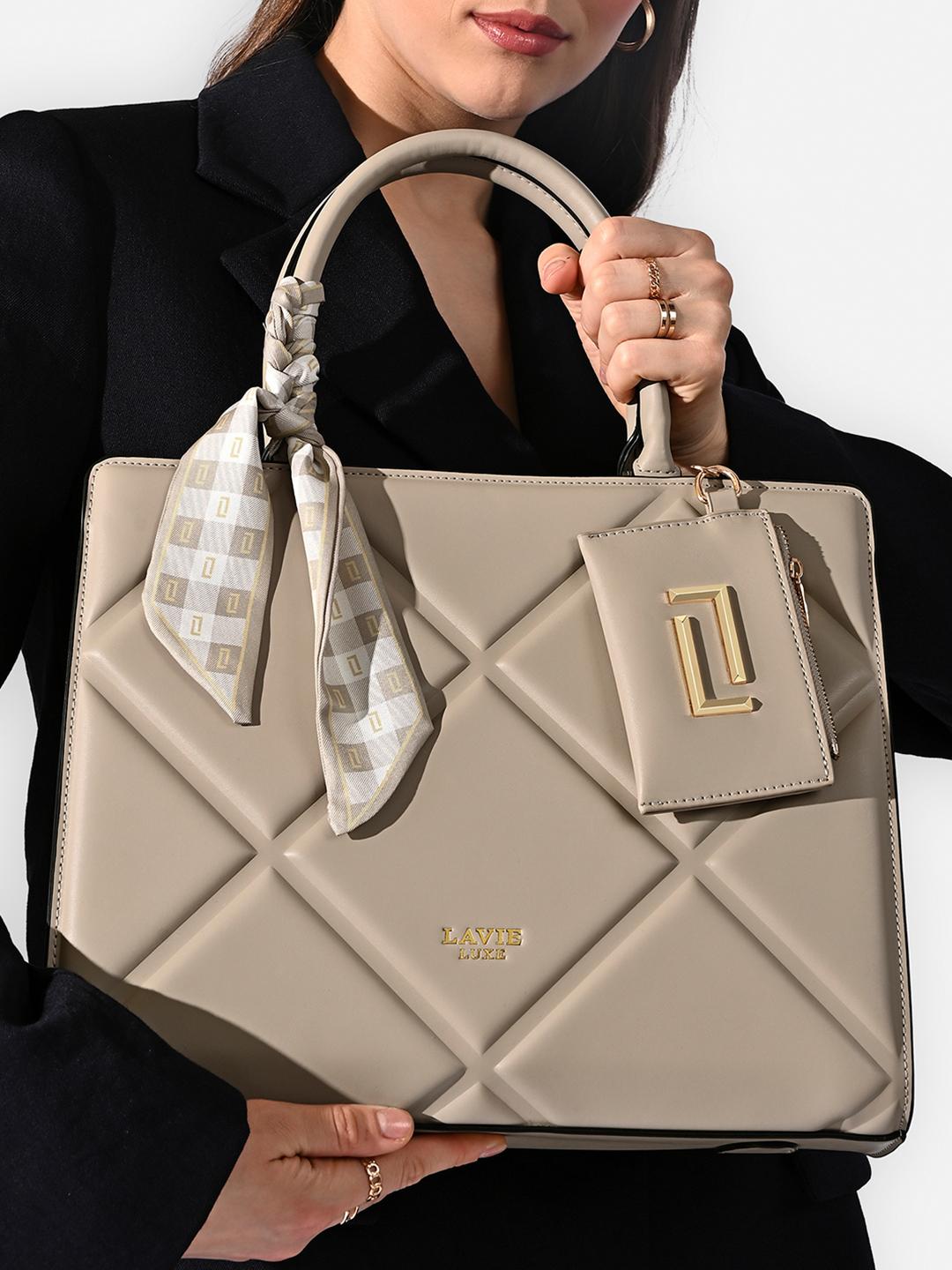 Buy Lavie Luxe Women's Quare Large Satchel Handbag With Pouch ...