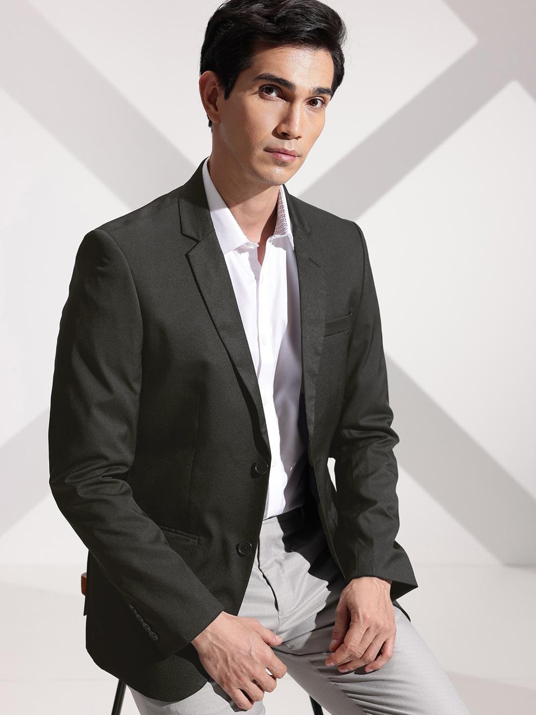 Buy INVICTUS Slim Fit Notched Lapel Single Breasted Formal Blazer ...