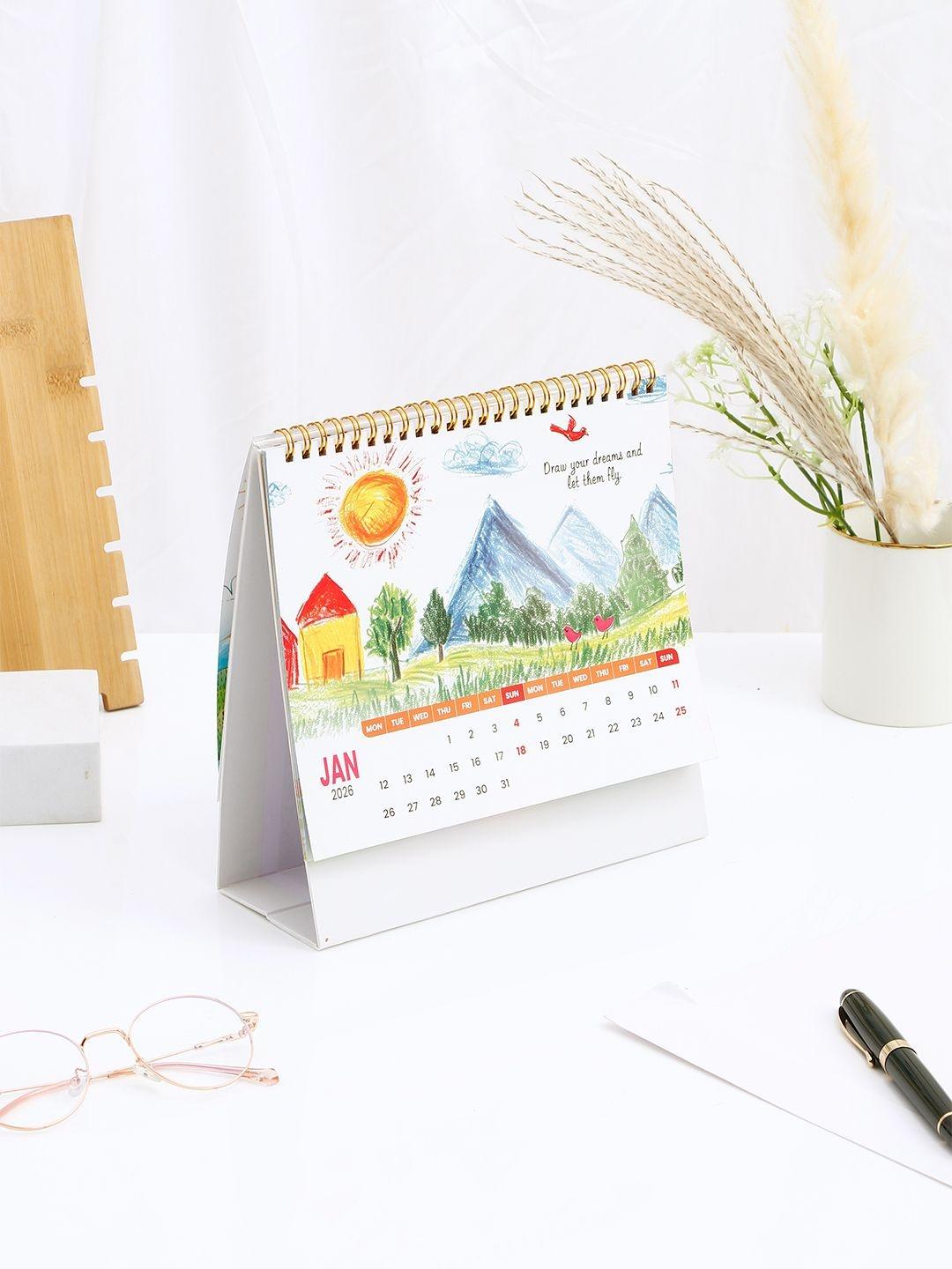 Buy Archies Colours Of Hopes 2026 Desk Top Calendar With Envelope ...