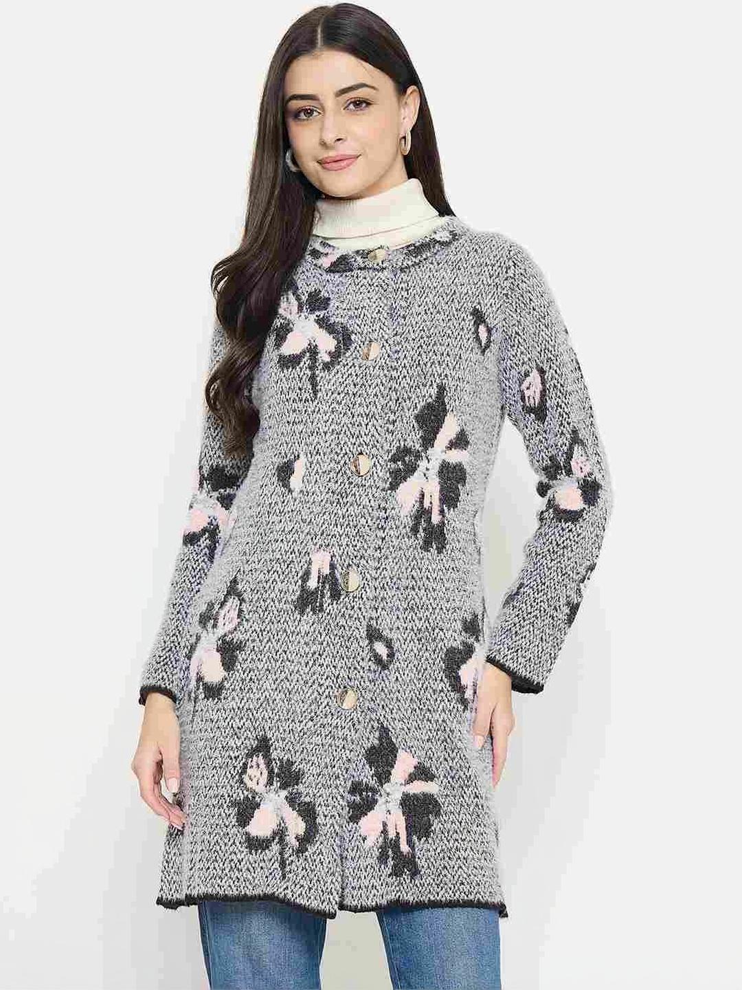 Buy Madame Women Floral Printed Longline Cardigan - Sweaters for Women ...