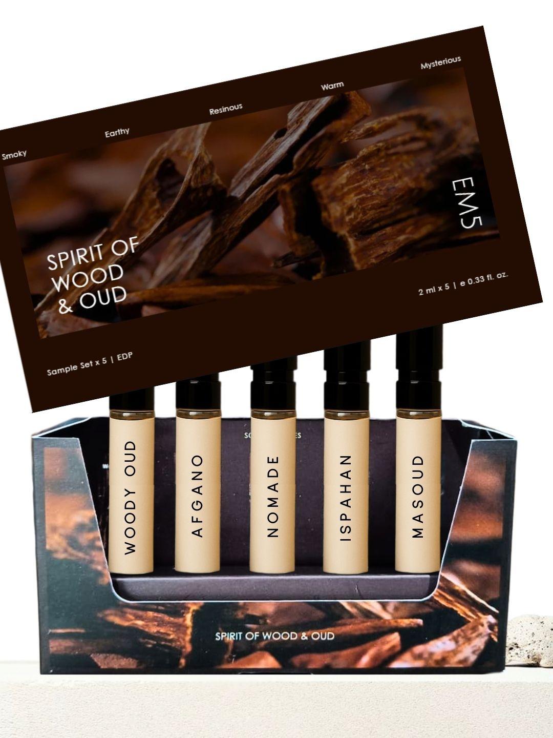 Buy EM5 Men Set Of 5 Woody Oud, Nomade, Ispahan, Masoud & Afgano Eau De ...