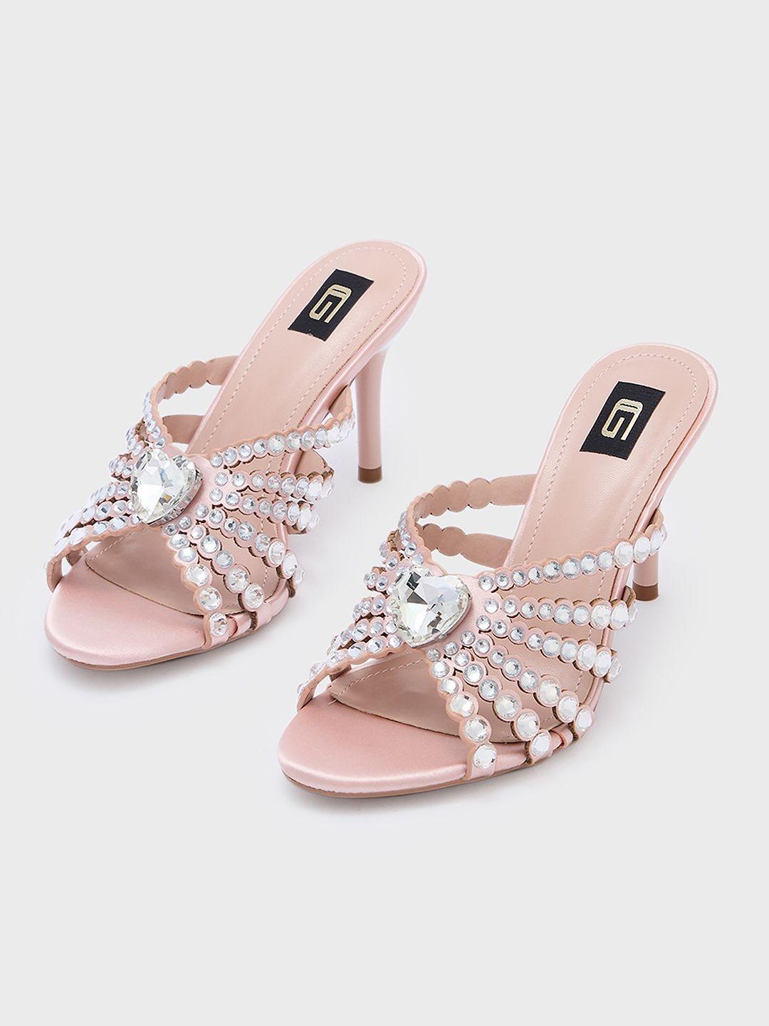 Buy Sole To Soul Embellished Party Stiletto Mules - Heels for Women ...