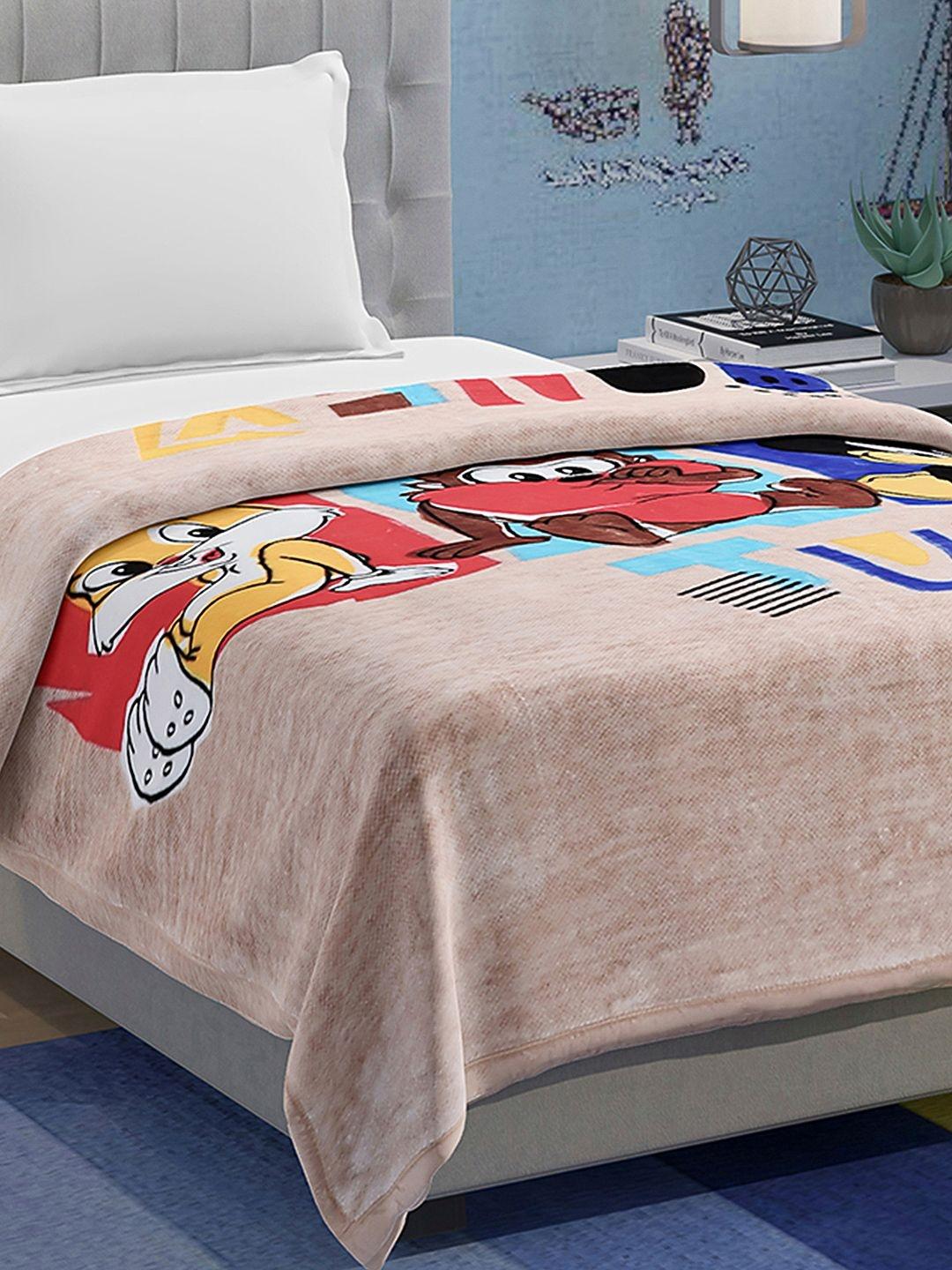 Buy Monte Carlo Beige & Multicoloured Cartoon Characters 600 GSM ...