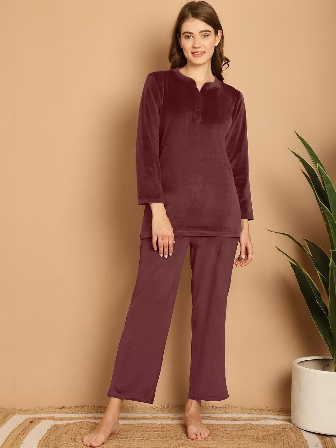 Buy FNOCKS Velvet Night Suits - Night Suits for Women 37903398 | Myntra