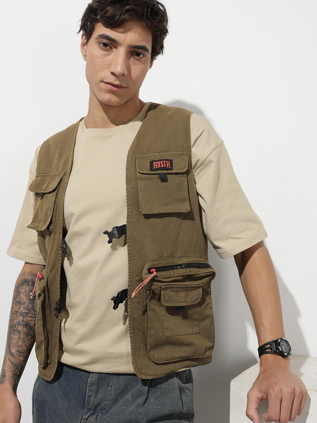 Buy The Roadster Life Co. Overdyed Utility Gilet - Jackets for Men ...