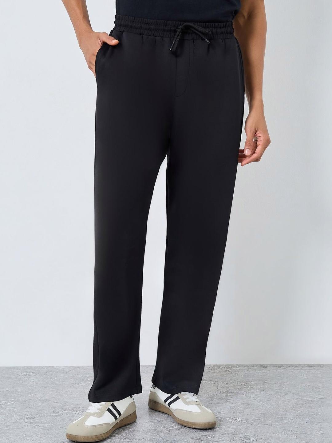 Buy Styli Men Straight Fit Open Hem Track Pants - Track Pants for Men ...