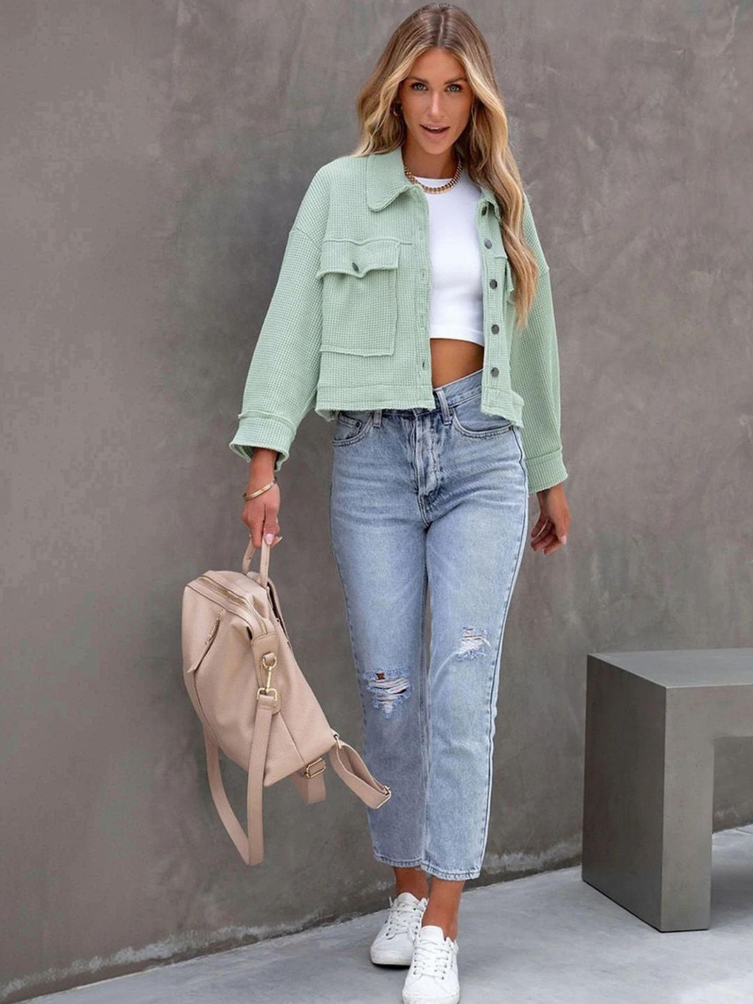 Buy JC Mode Women Crop Open Front Jacket - Jackets for Women 37894782 ...