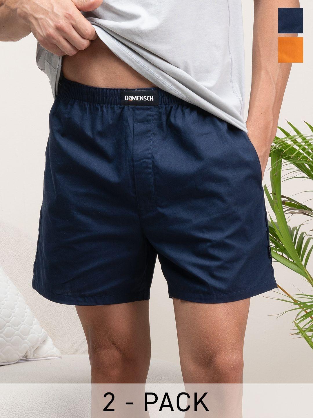 Buy DAMENSCH Pack Of 2 Pure Cotton Mid Rise Boxers - Boxers for Men ...