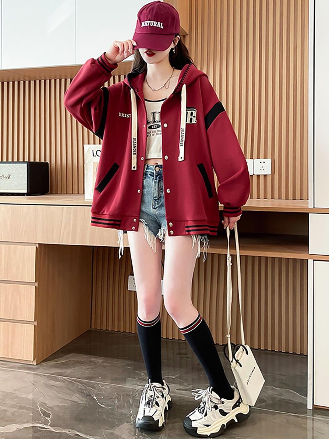 Buy JC Mode Women Brand Logo Colourblocked Varsity Jacket - Jackets for ...