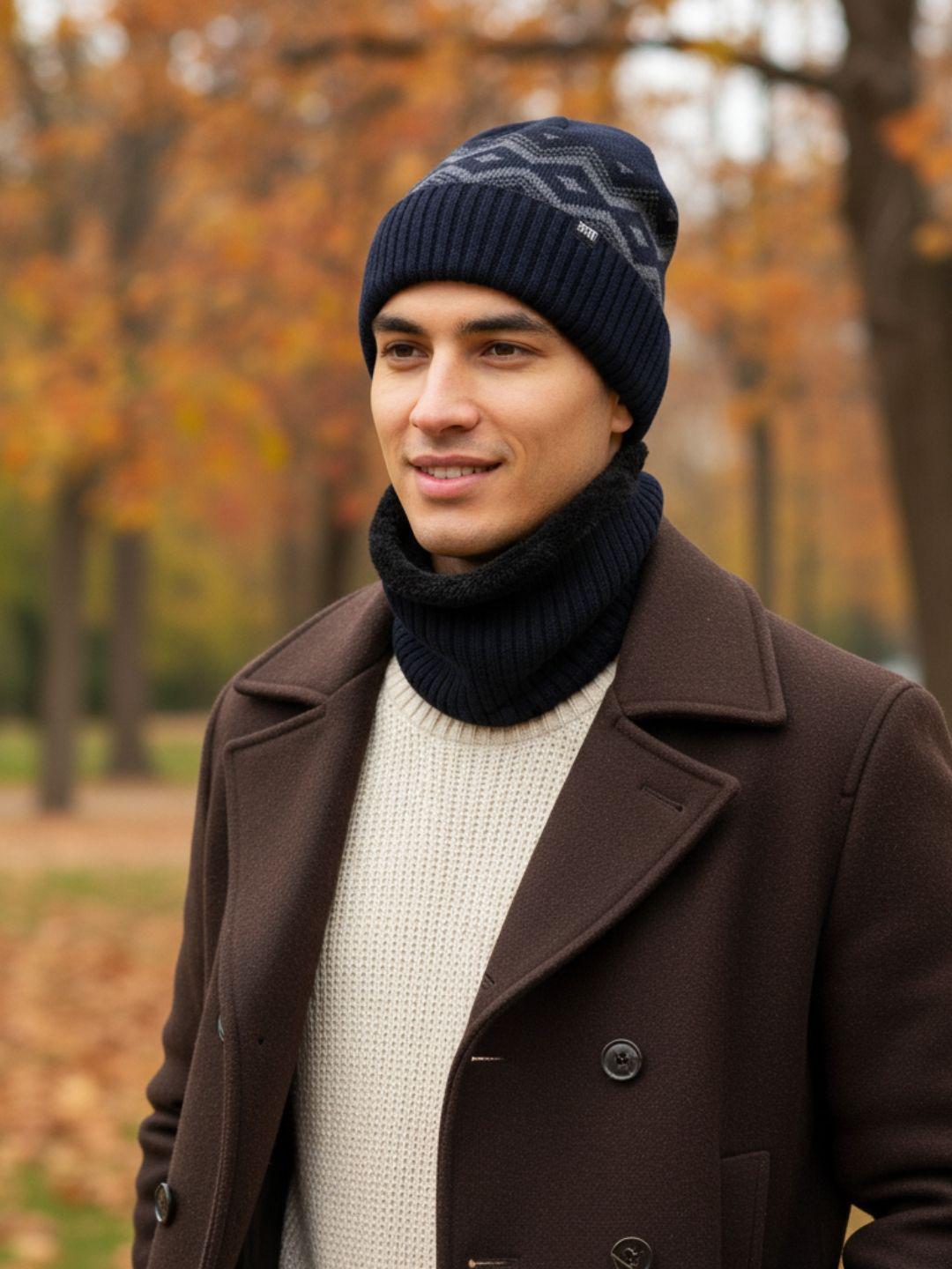 Buy ISWEVEN Unisex Printed Woollen Beanie - Caps for Unisex 37894472 ...
