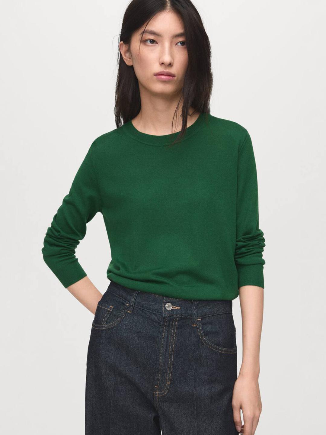Buy MANGO Round Neck Knitted Pullover - Sweaters for Women 37703079 ...