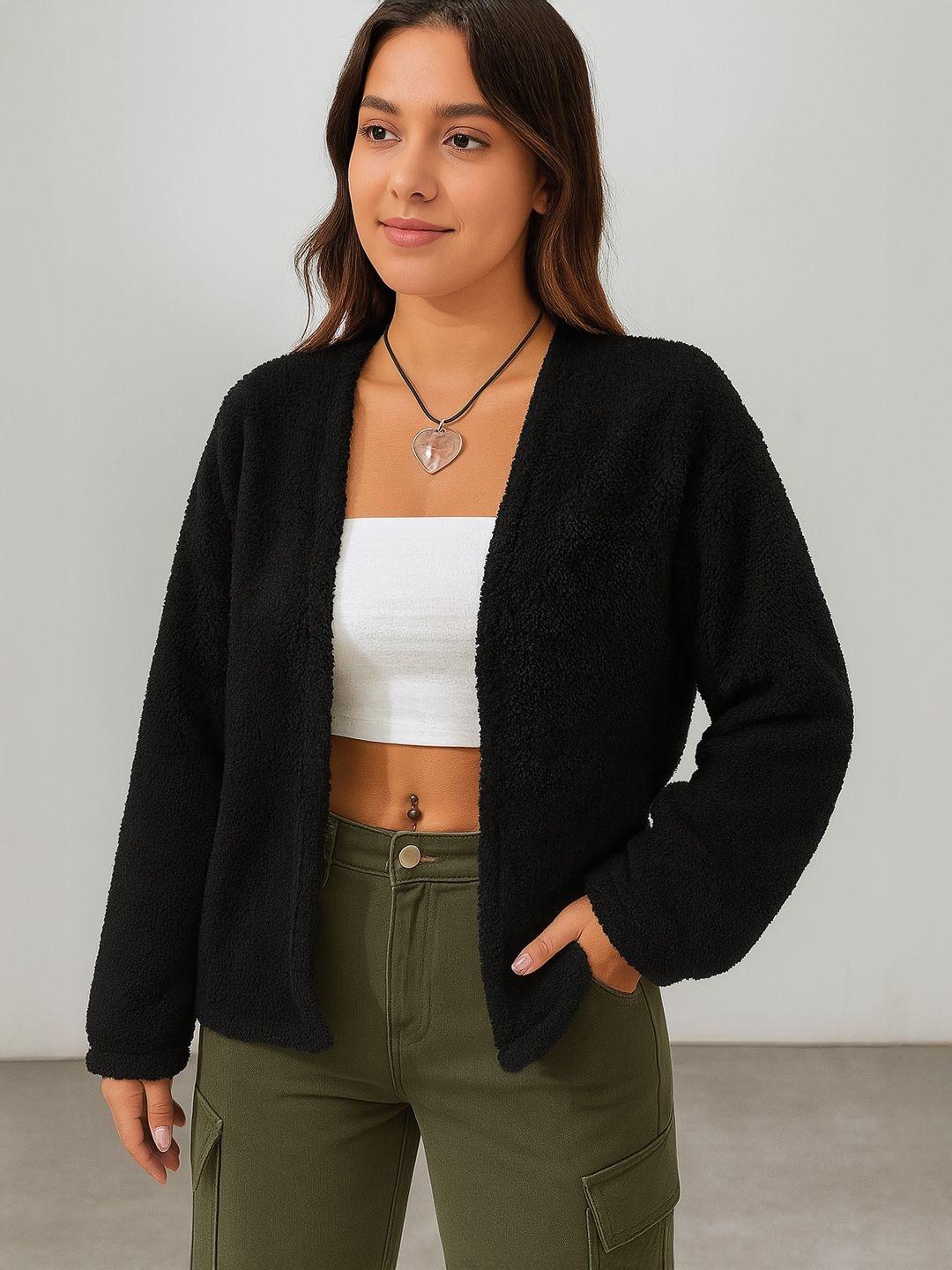 Buy Stylecast X Slyck Women Solid Open Front Fur Shrug - Shrug for ...