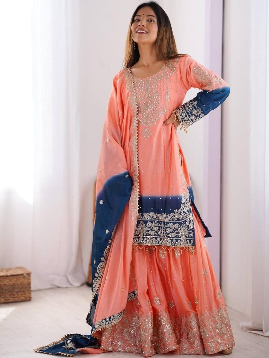 Buy SWORNY FASHION Women Ethnic Motifs Embroidered Regular Kurta With ...