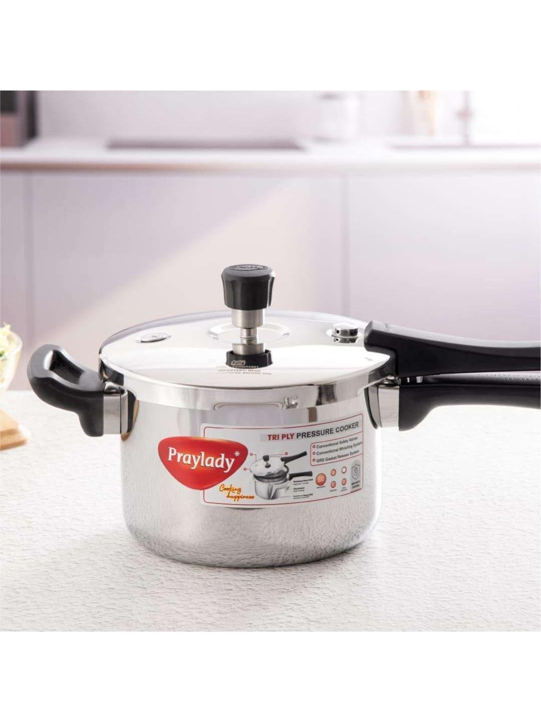 Buy Praylady Silver Toned 2025 Stainless Steel Easy To Clean Pressure ...