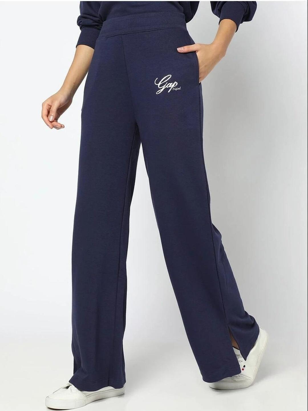 Buy GAP Women Relaxed Fit Brand Logo Detailed Slitted Track Pants ...