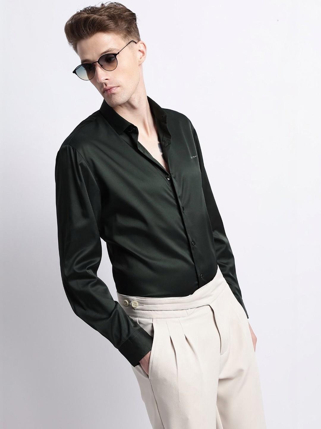 Buy Blu MNKY Men Classic Slim Fit Casual Shirt - Shirts for Men ...
