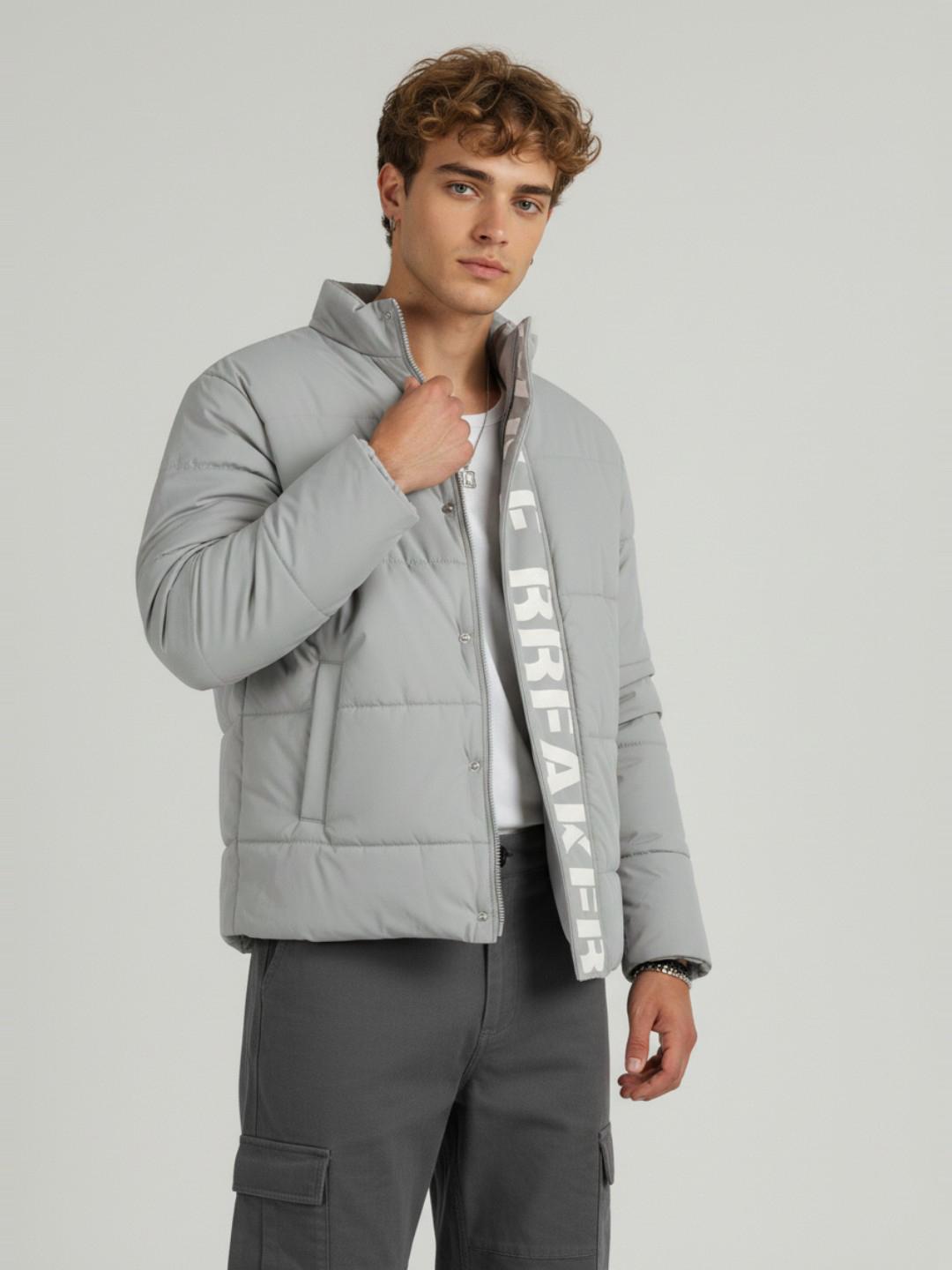 Buy Glitchez Printed Panel Relaxed Padded Jacket - Jackets for Men ...