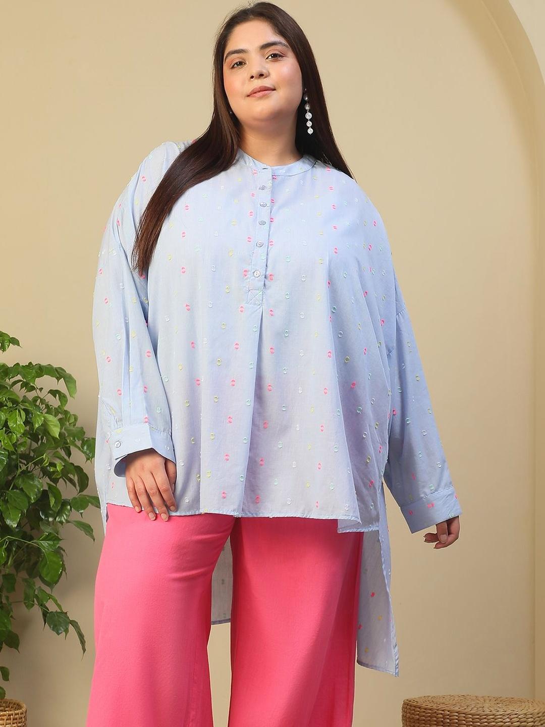 Buy Oxolloxo Plus Size Mandarin Collar Tunic - Tunics for Women 37961221 | Myntra